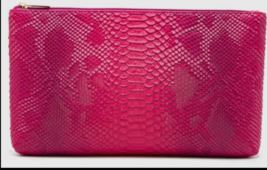 Youzey Red Snakeskin Pattern Vegan Leather Cosmetic Bag – Love My Rosie ...